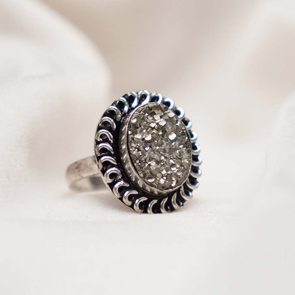 Pyrite Geode Ring – nuskhebyparas