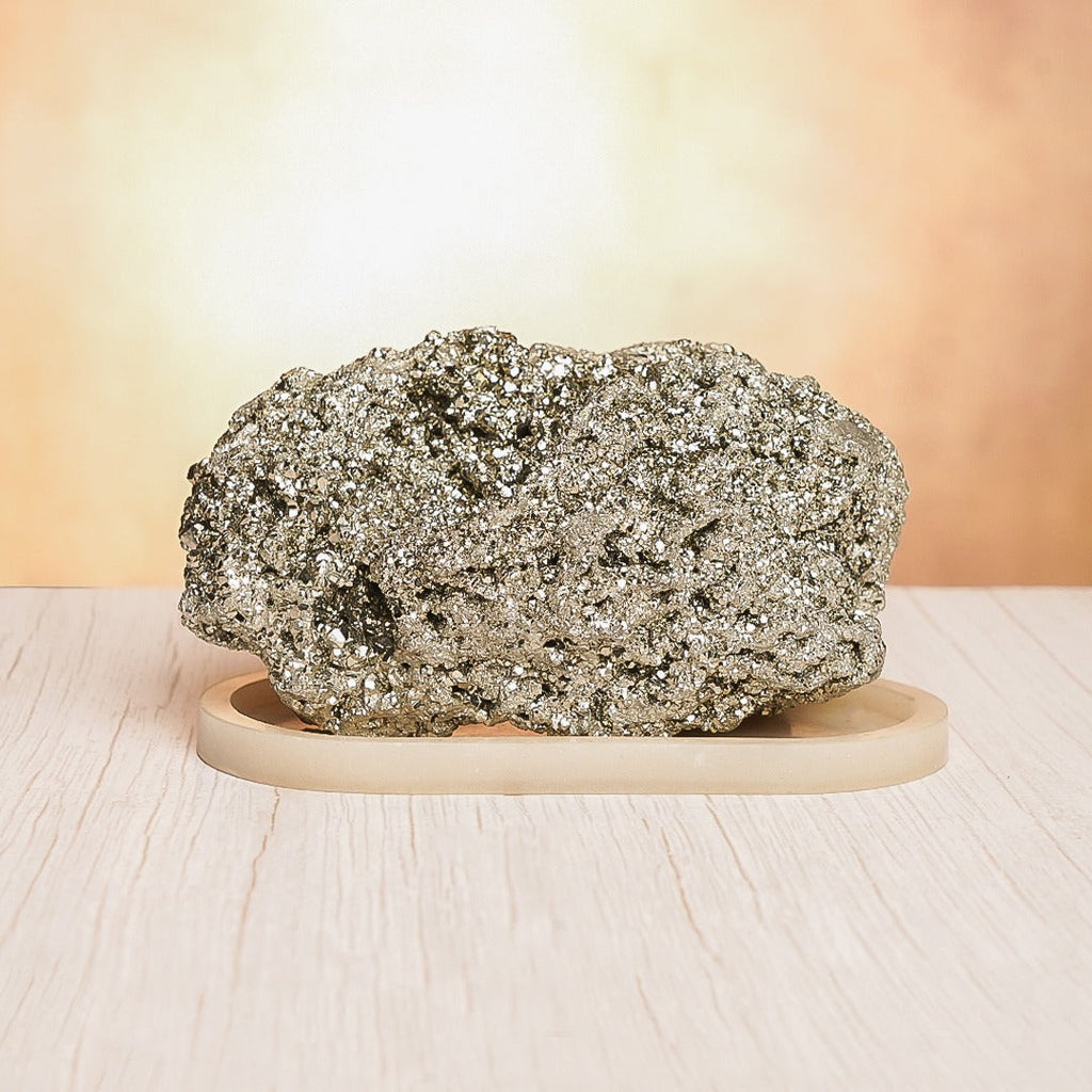 2.5 Kg Raw Pyrite Geode Stone With Selenite Recharging Plate ...